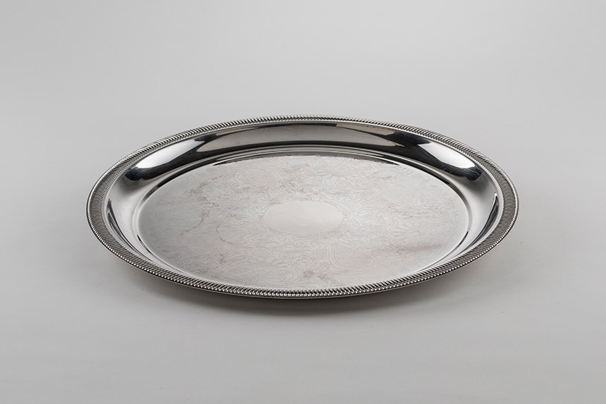 Round Stainless Serving Tray Rentals | Well Dressed Tables